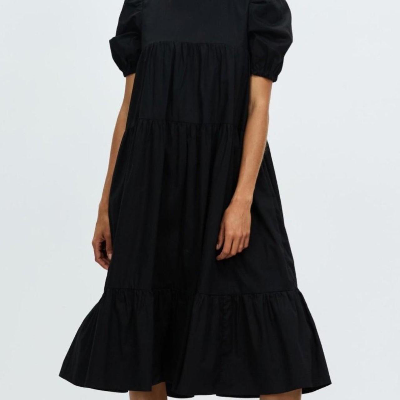 Aere tiered puff sleeve poplin dress Size 10 | Depop