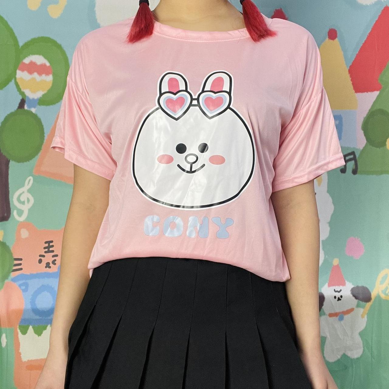 Kawaii💕 baby pink line friend cony t-shirt.soft and... - Depop