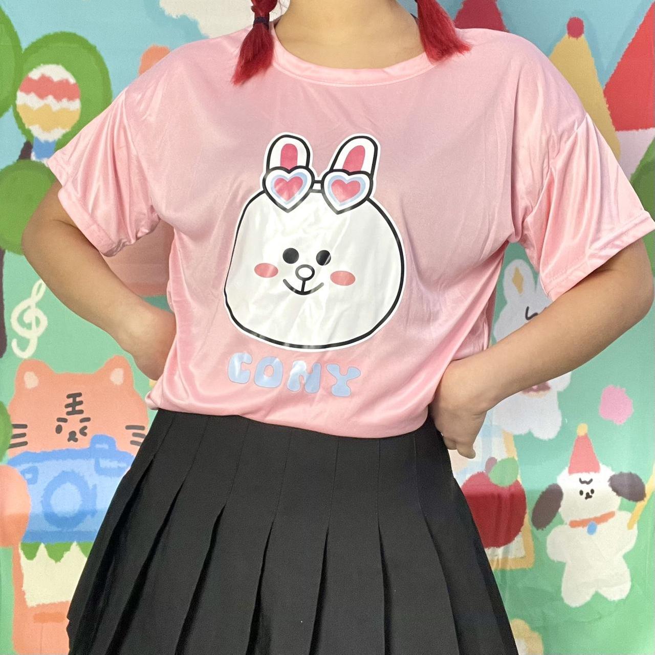 Kawaii💕 baby pink line friend cony t-shirt.soft and... - Depop