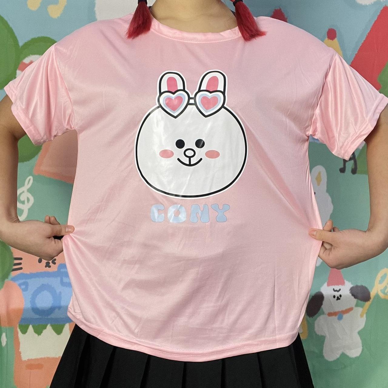 Kawaii💕 baby pink line friend cony t-shirt.soft and... - Depop