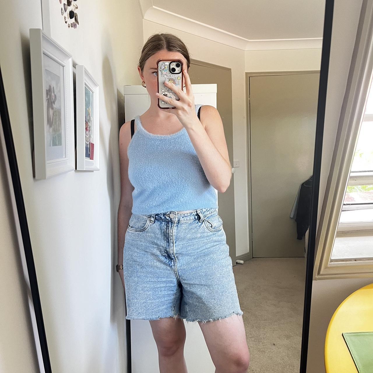 fluffy blue ghanda top size: M brand: ghanda - Depop