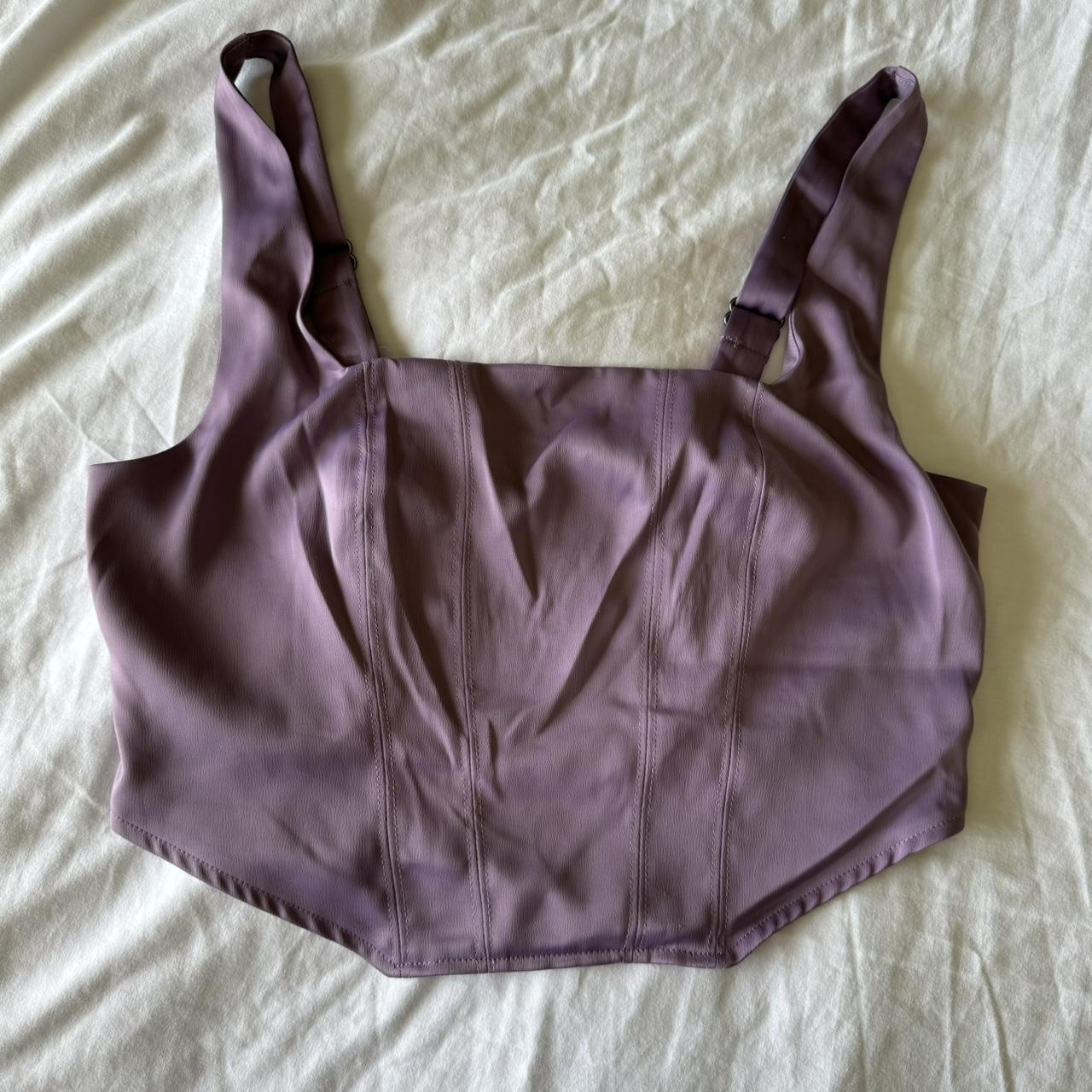 purple corset top worn once for olivia rodrigo... - Depop