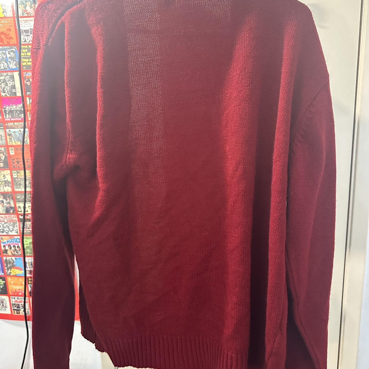 Red Cable Knit Cardigan Front pockets All buttons... - Depop