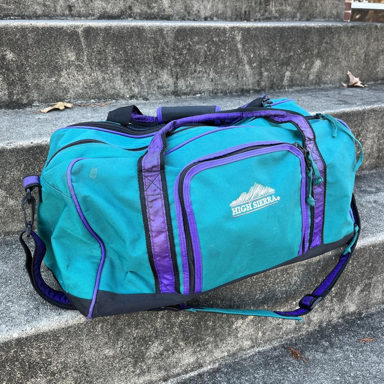 HIGH SIERRA vintage 90s duffle bag. Colorful gym bag... - Depop