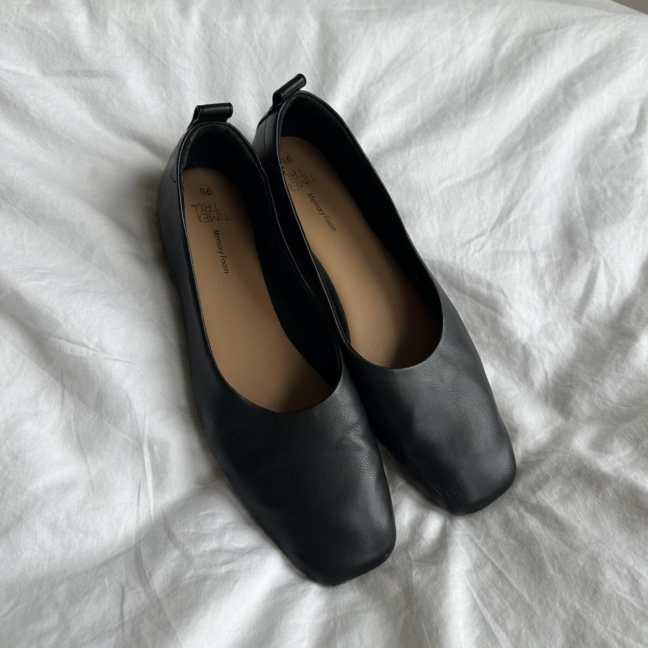 Black square toe ballet flats. The cutest flats for... - Depop