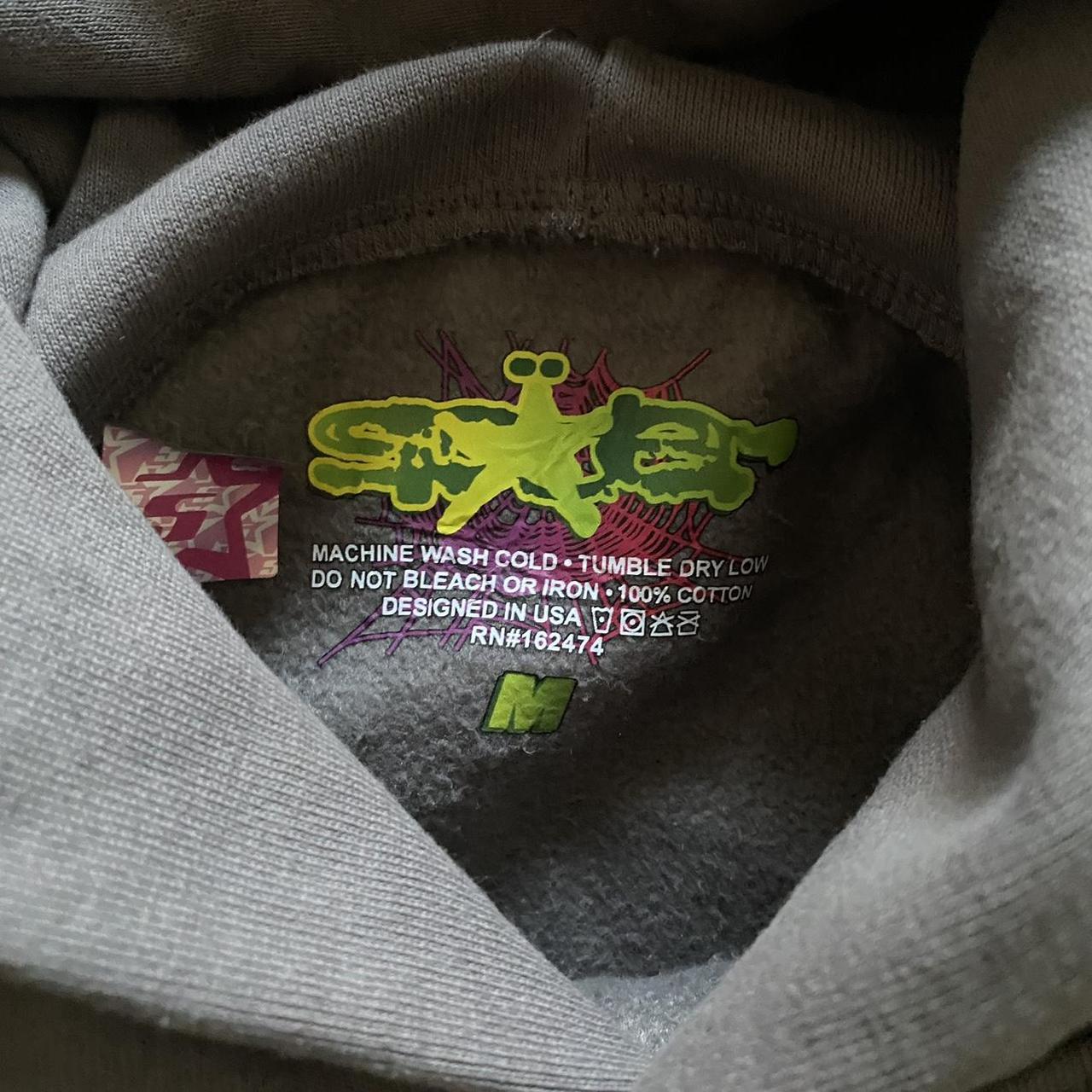 sp5der hoodie slate grey size medium - Depop