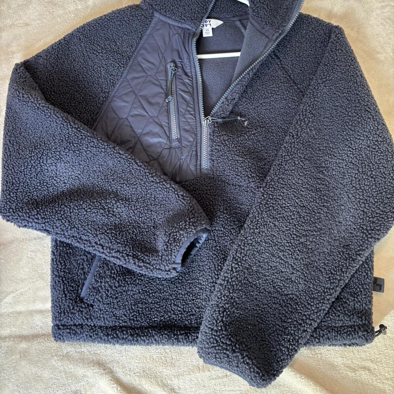 Navy blue Sherpa fleece jacket target joy lab - Depop