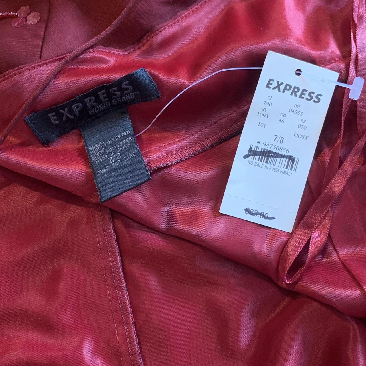 Express Women's Burgundy and Black Dress | Depop