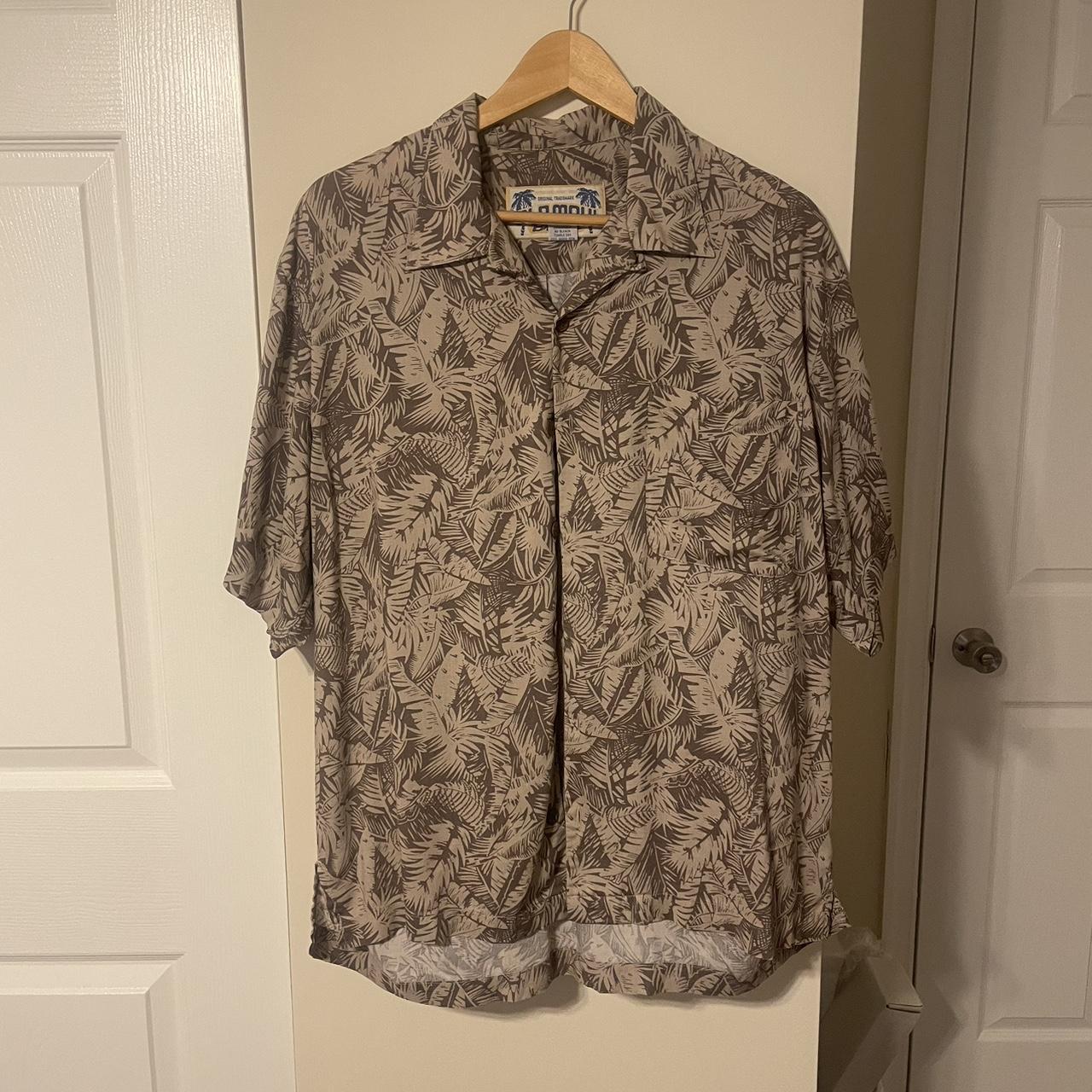 Vintage Brown Old Maui Brand Hawaiian Shirt Very... - Depop