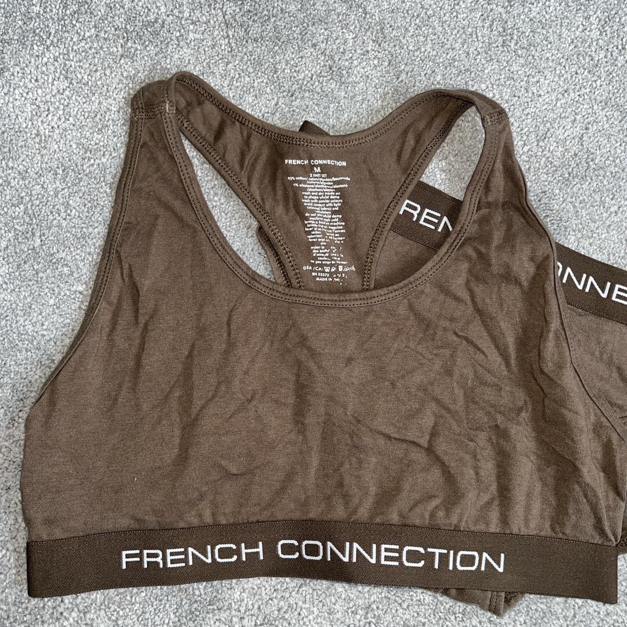 French Connection Women's Khaki and Brown Bra | Depop