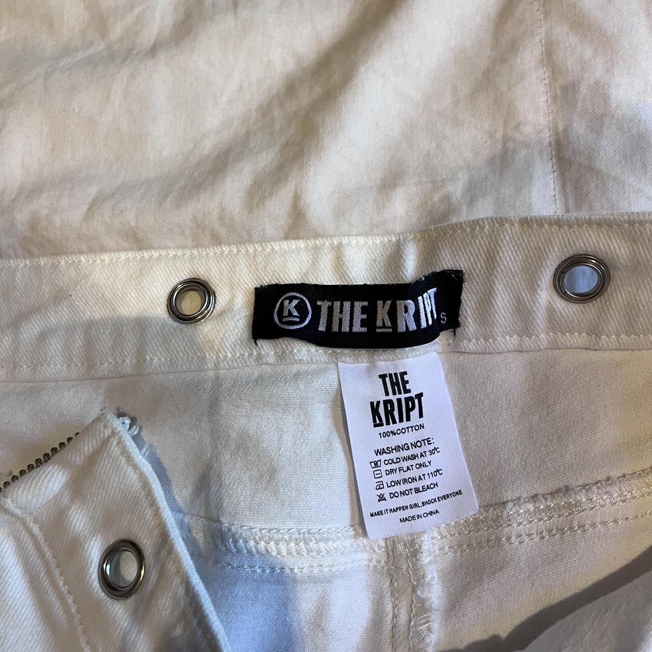 The Kript white jeans with ties, worn one time but... - Depop