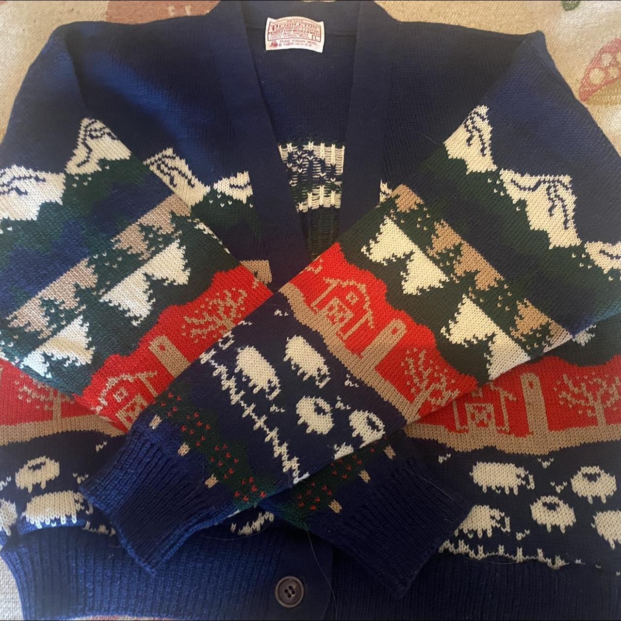 Vintage retro Pendleton sweater cardigan. 1980s.... - Depop