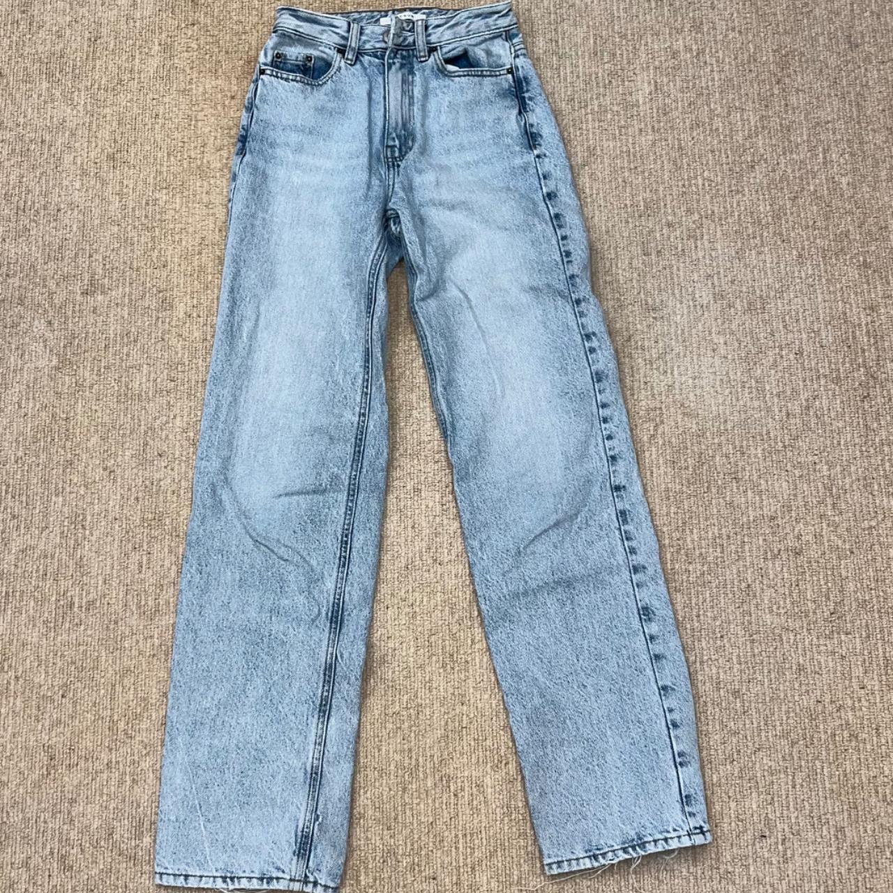 pacsun high rise straight leg light wash jeans, size 22 - Depop