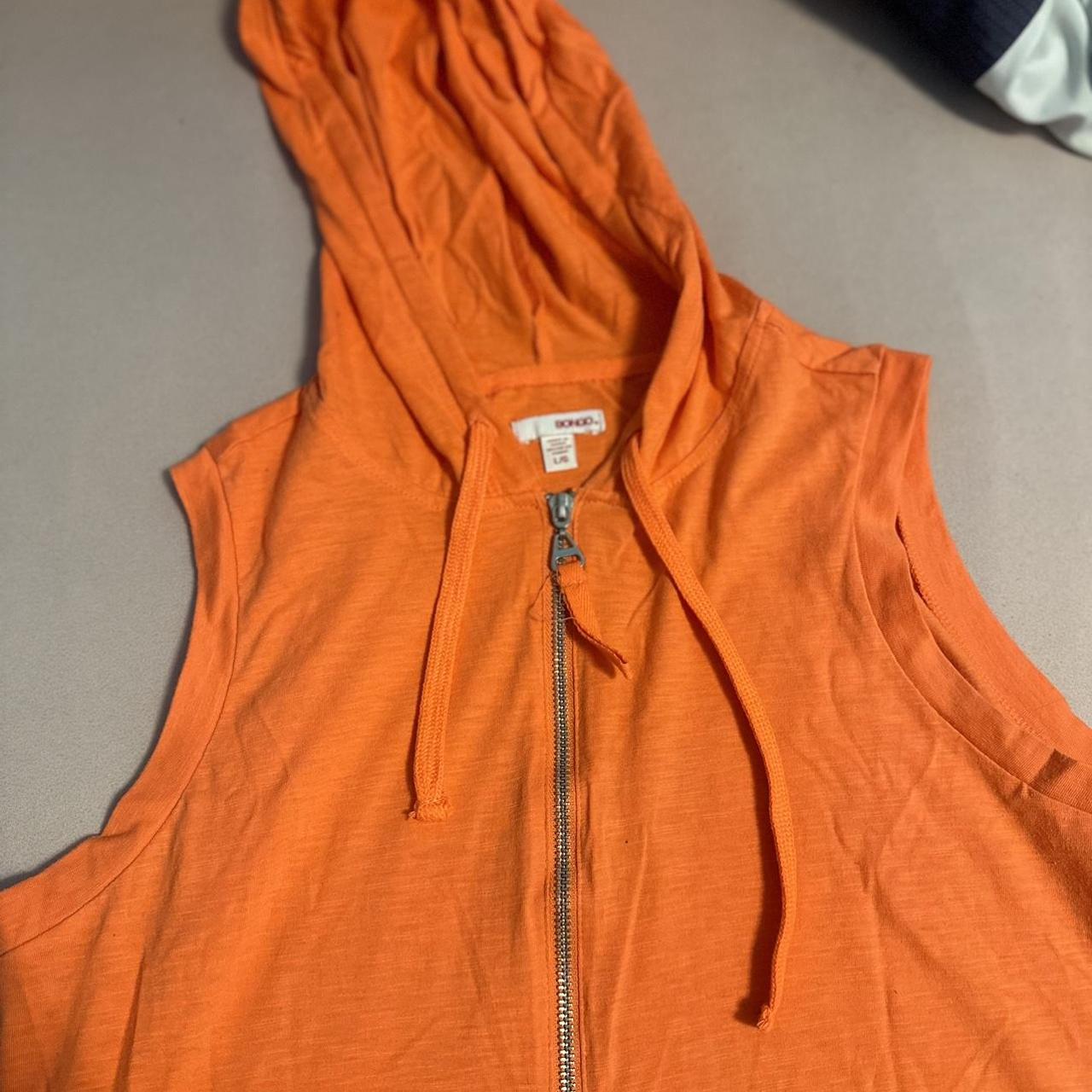 Bright orange sweater zip With hoodie Worn once only - Depop
