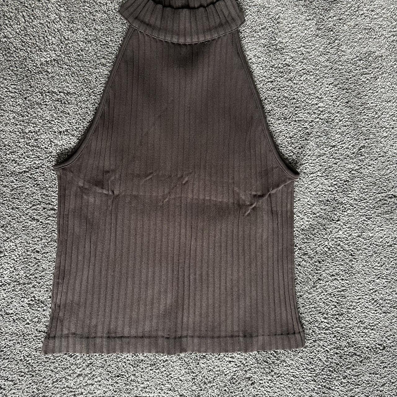 Zara Brown ribbed turtleneck top #turtleneck | Depop
