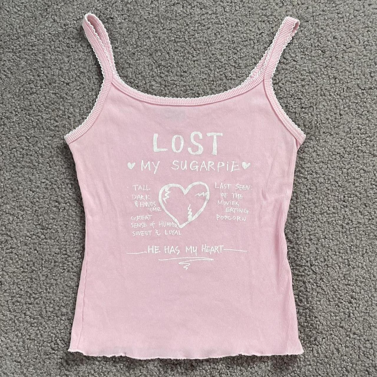 Vintage 90s baby pink graphic tank Very cutesy and... - Depop