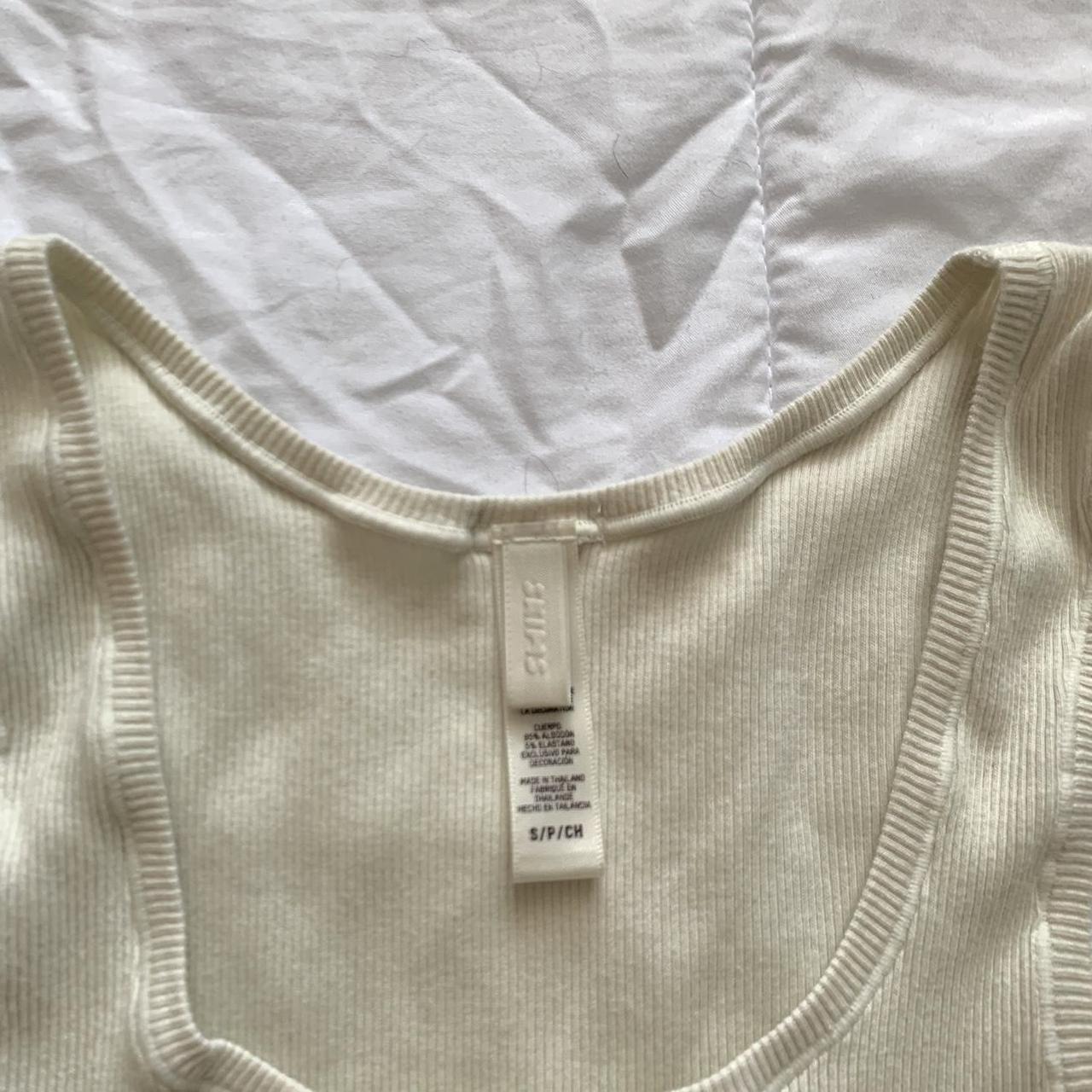 skims tank - cream color - ribbed material - Depop