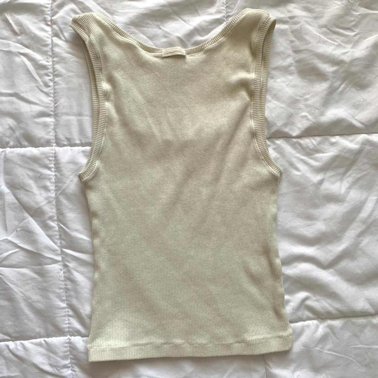 skims tank - cream color - ribbed material - Depop