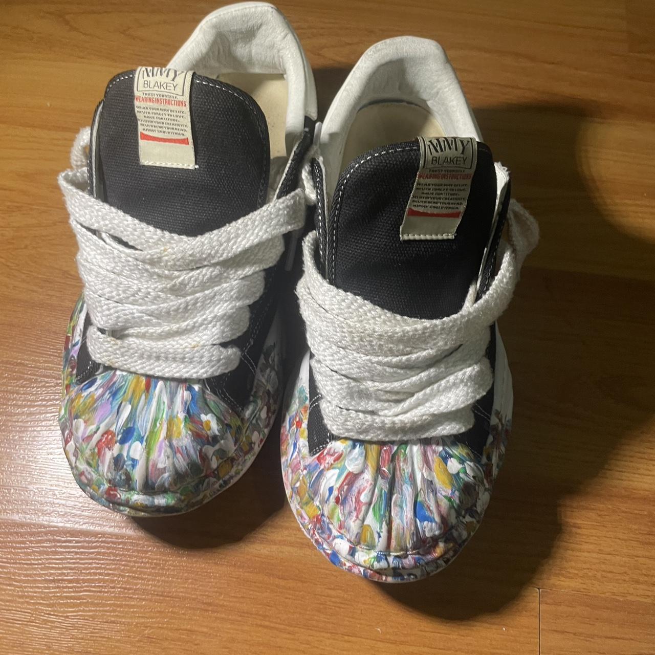 Black and white streetwear MMY trainers #streetwear | Depop