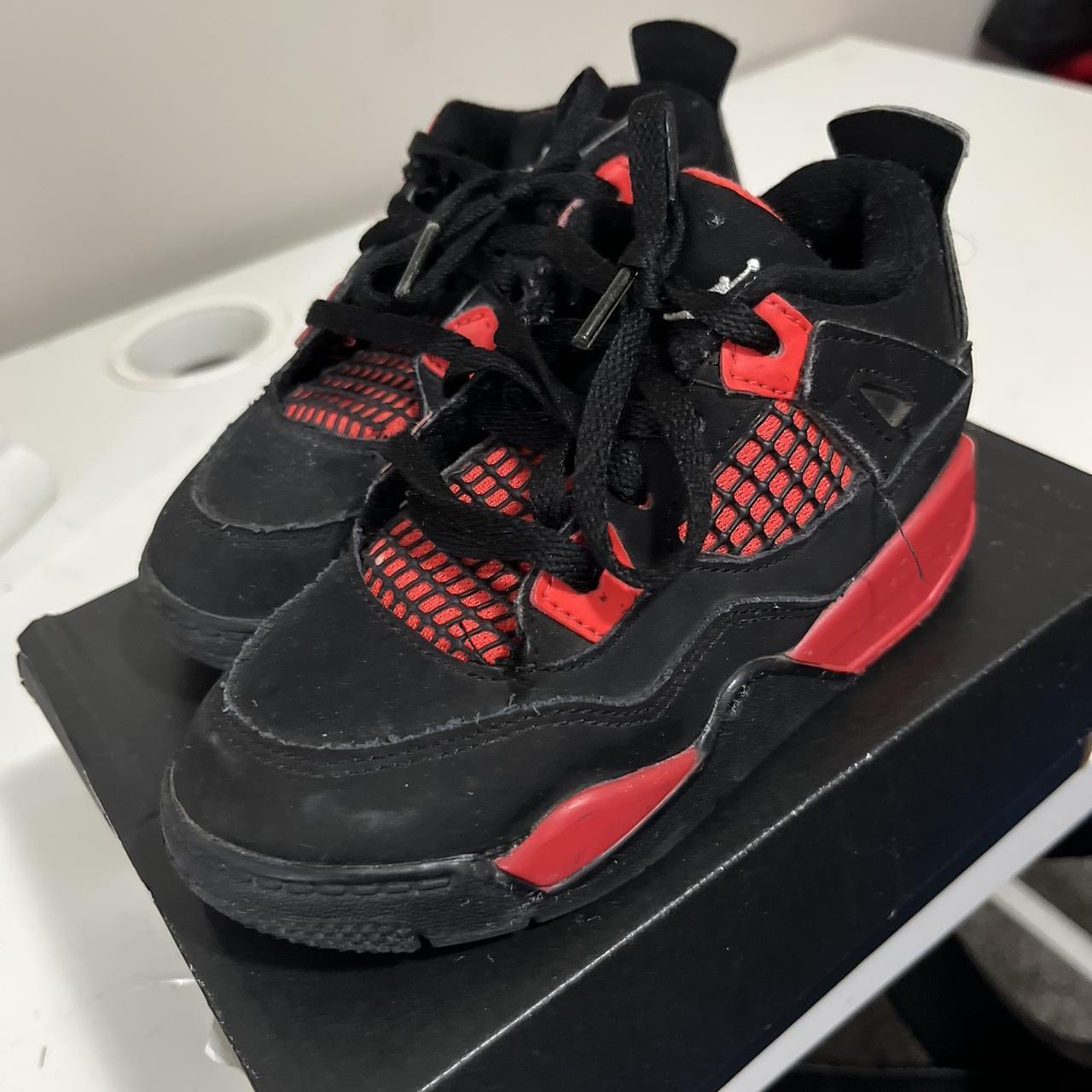 Air Jordan 4s red Size 9c kids - Depop