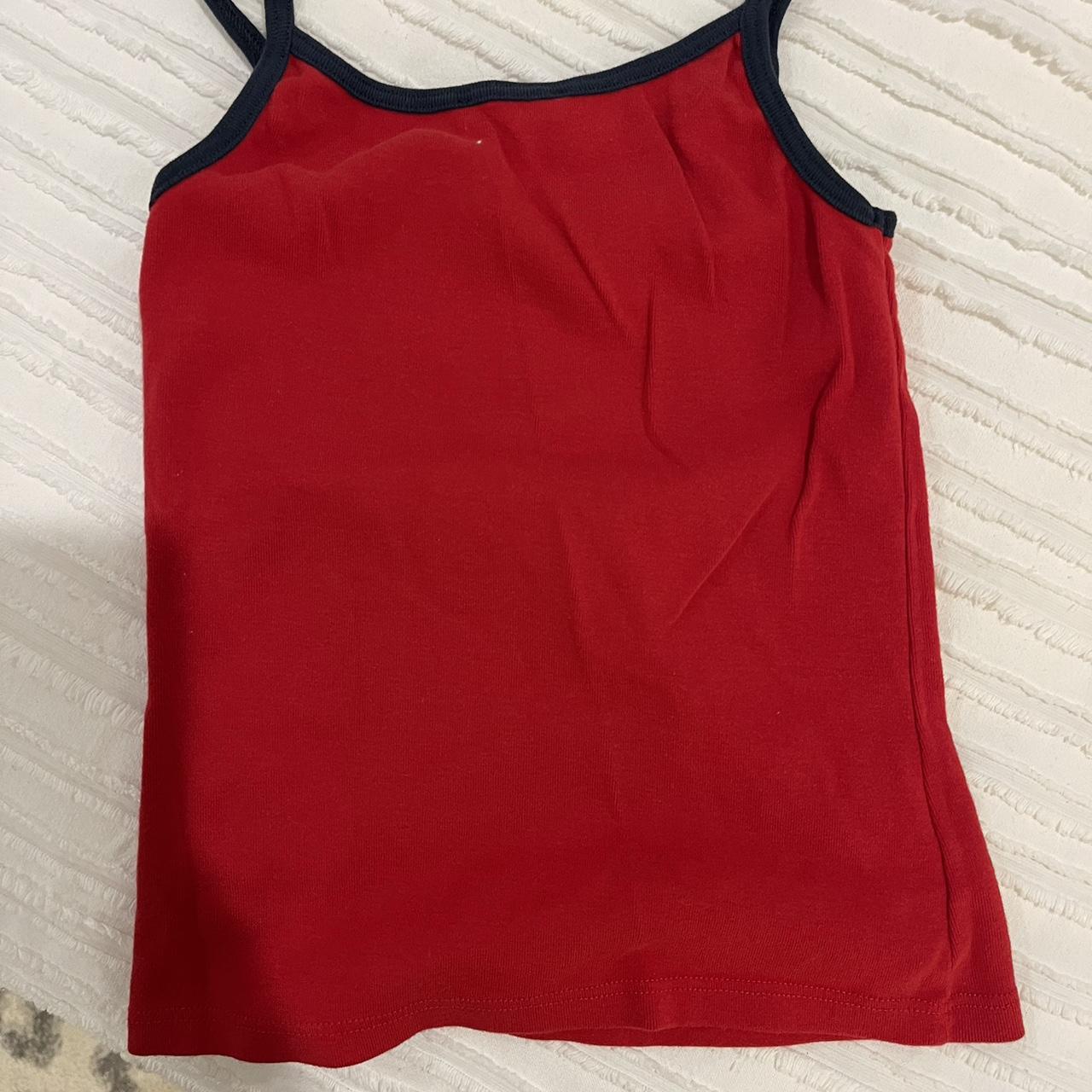 Subdued red and blue tank - Depop