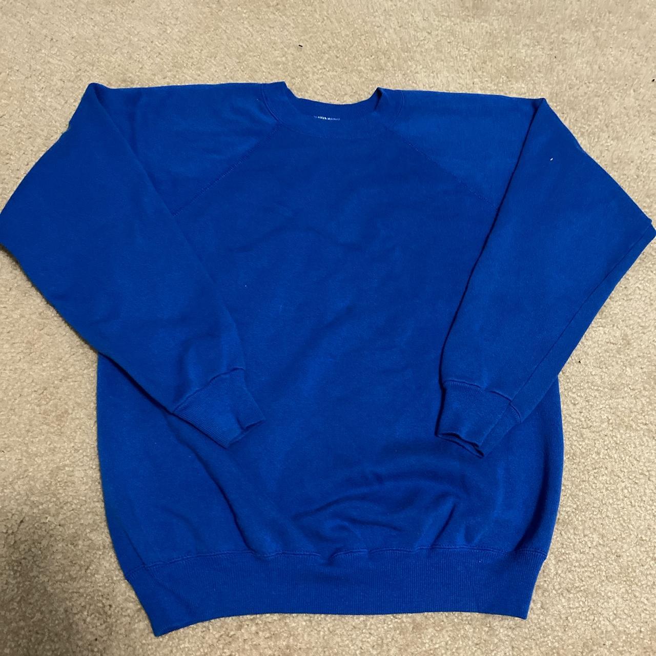 80s Hanes blank blue crewneck I’m amazing condition... - Depop