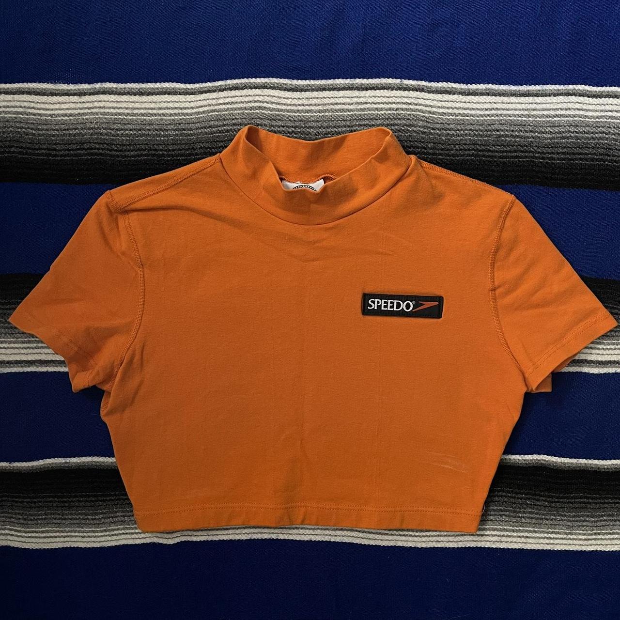 Speedo crop top (W) Orange Size: L Slightly stained... - Depop