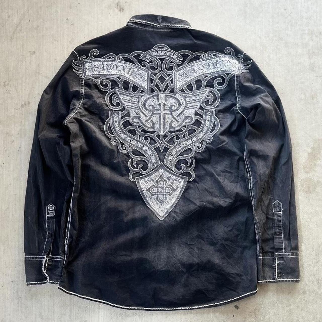 y2k emo grunge black roar cross affliction style... - Depop