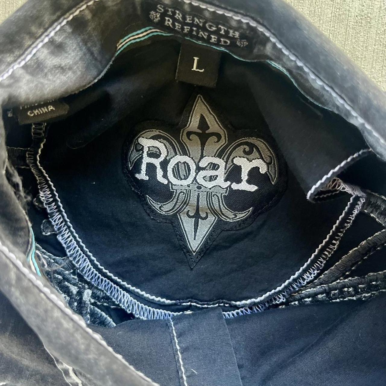 y2k emo grunge black roar cross affliction style... - Depop