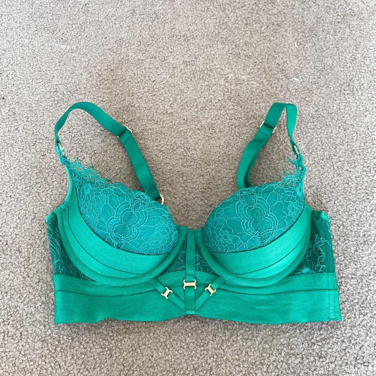 Honey Birdette Emerald Green bra, size 10C - Depop