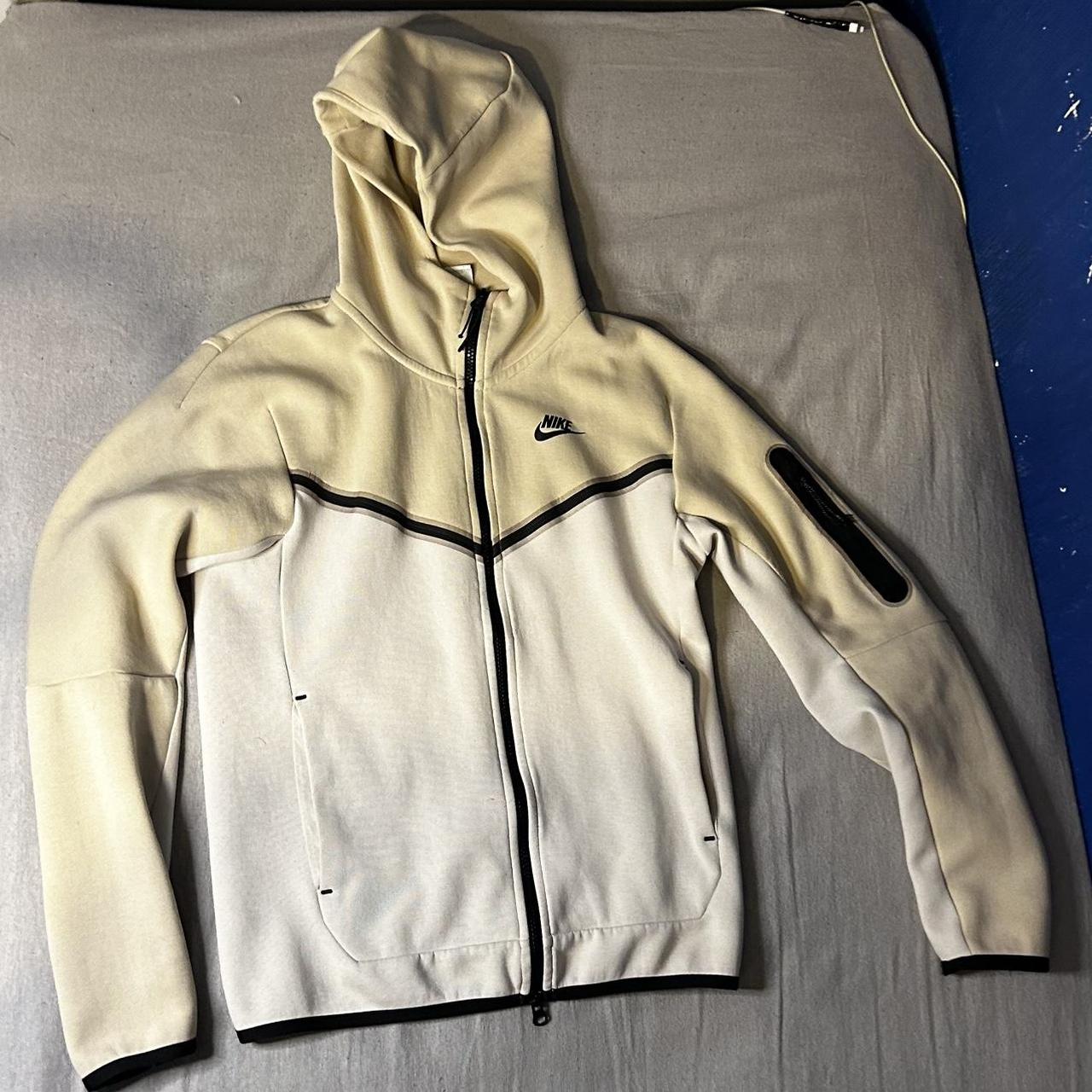 Cream Nike Tech Hoodie 🍦 Size: XS In mint condition... - Depop