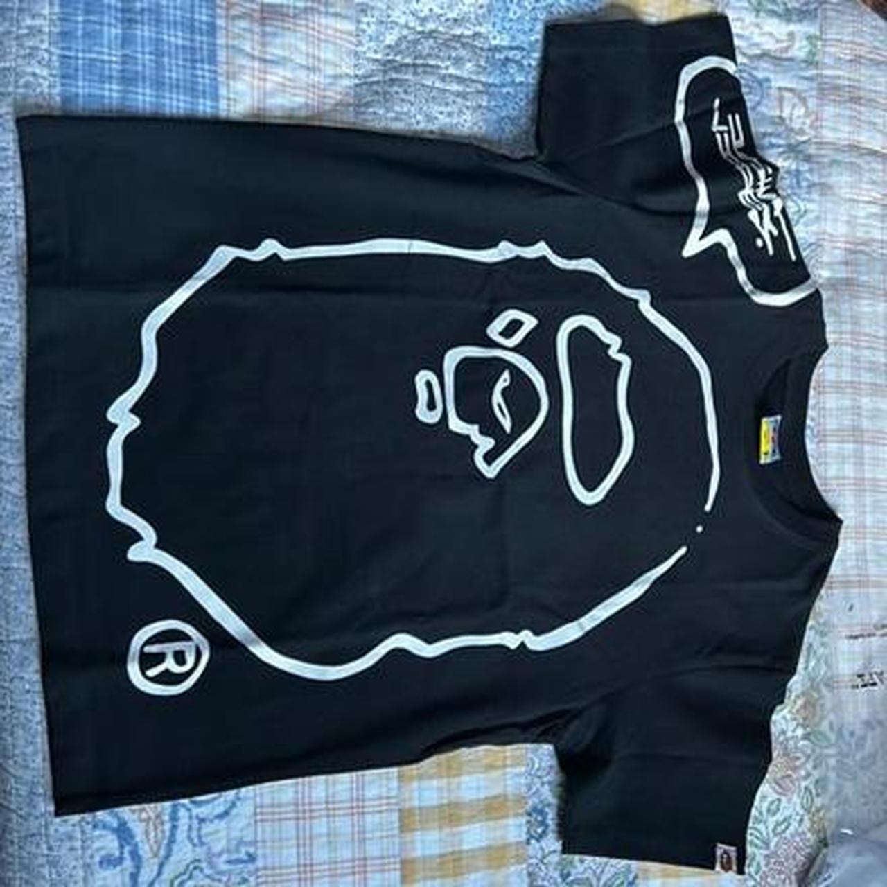 black and white bape collab BAPE x joshua vides app... | Depop