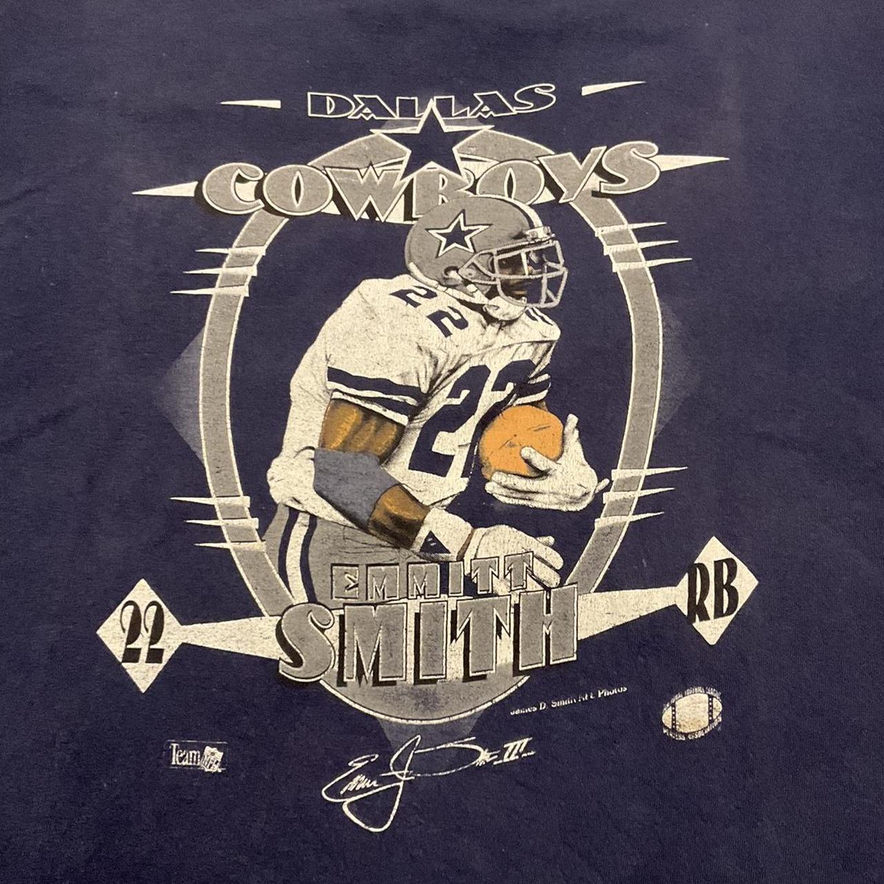 90s Nutmeg Dallas Cowboys Emmitt Smith shirt size... - Depop