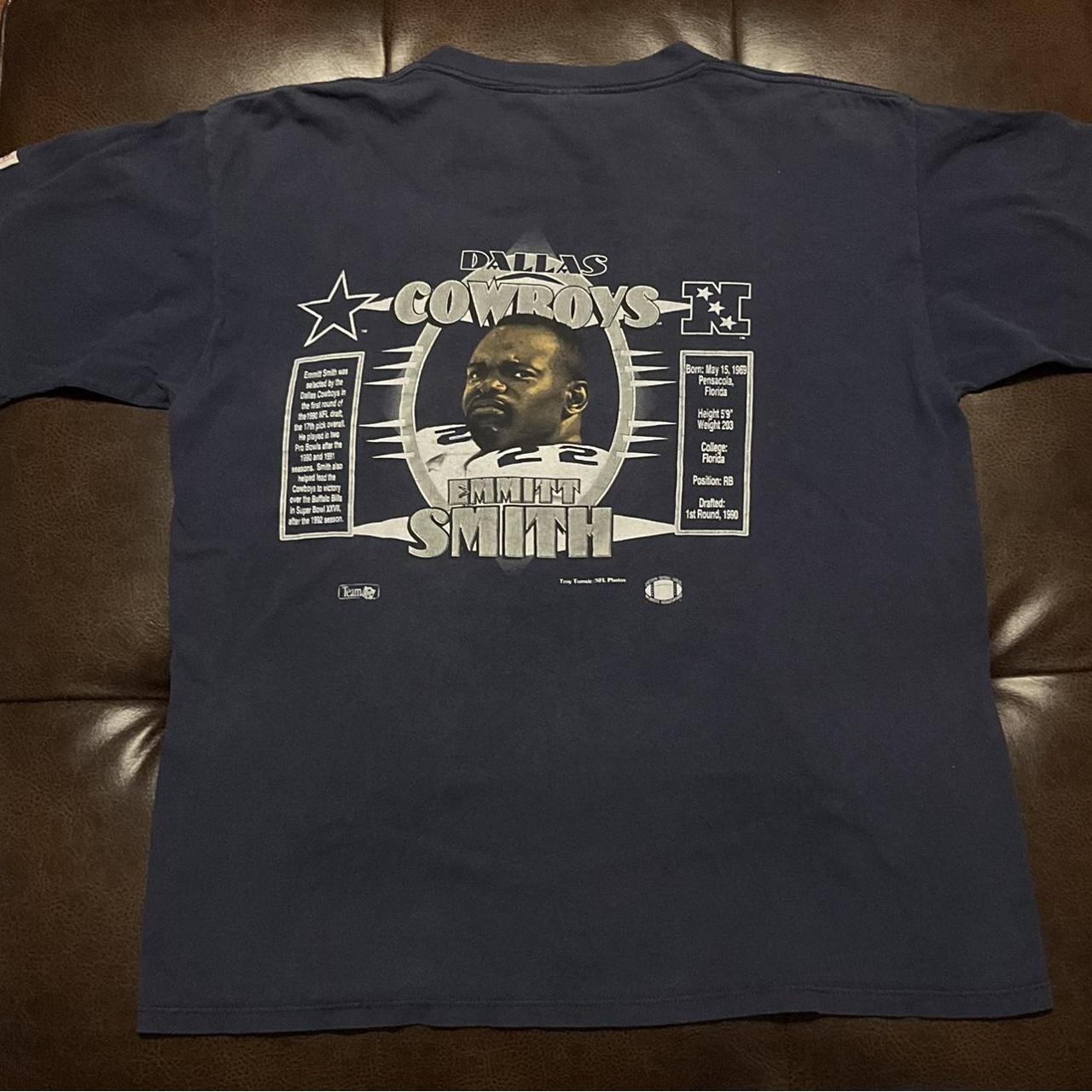 90s Nutmeg Dallas Cowboys Emmitt Smith shirt size... - Depop
