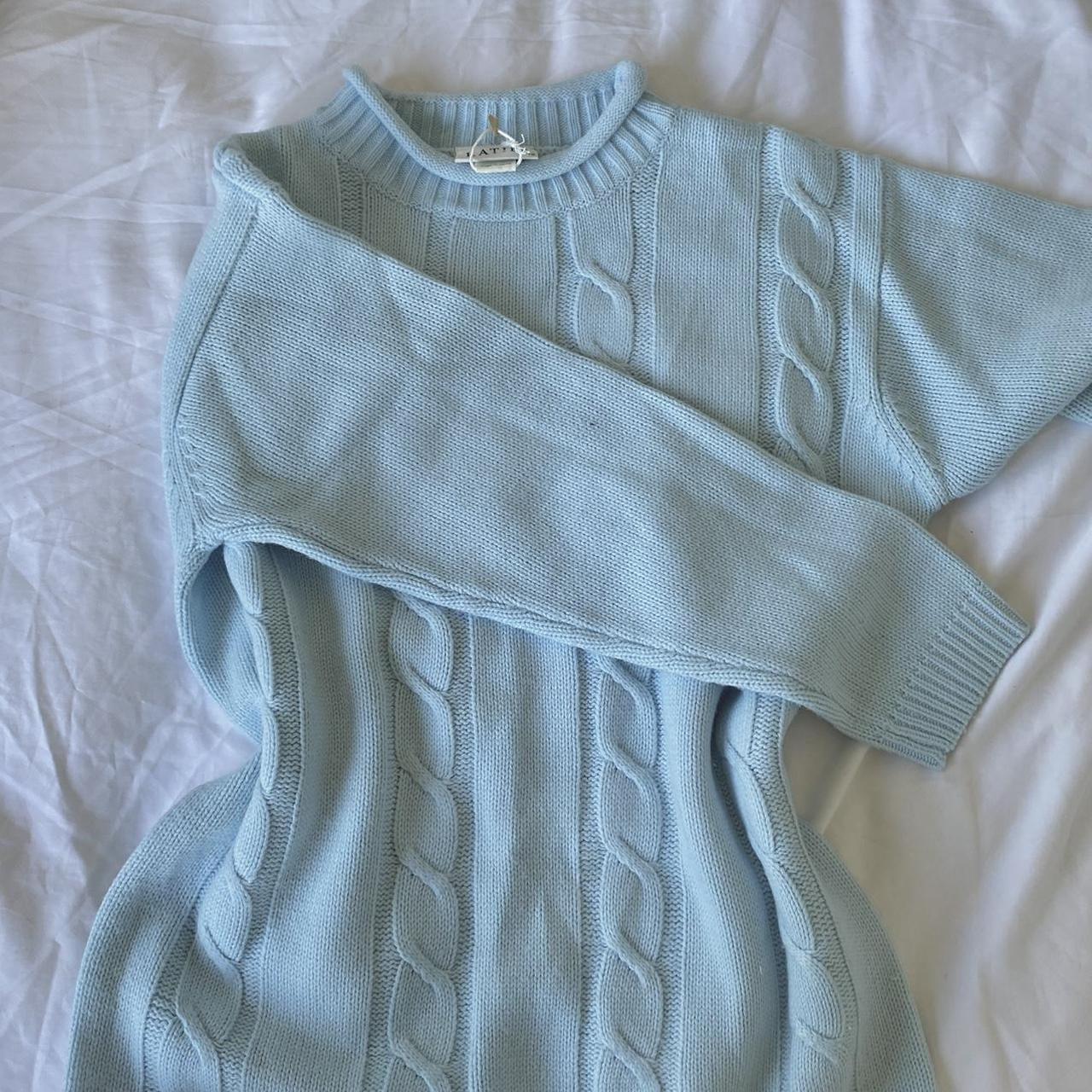 adorable light blue knit sweater -so cozy -very... - Depop
