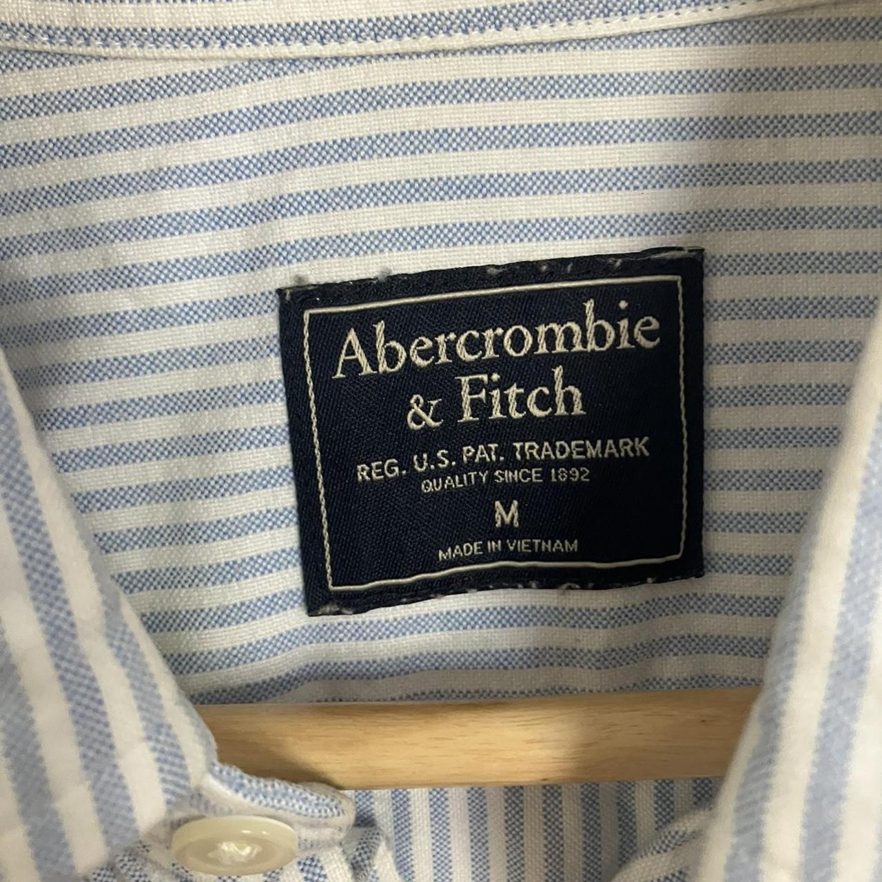 Blue and white striped shirt Abercrombie & Fitch •... - Depop