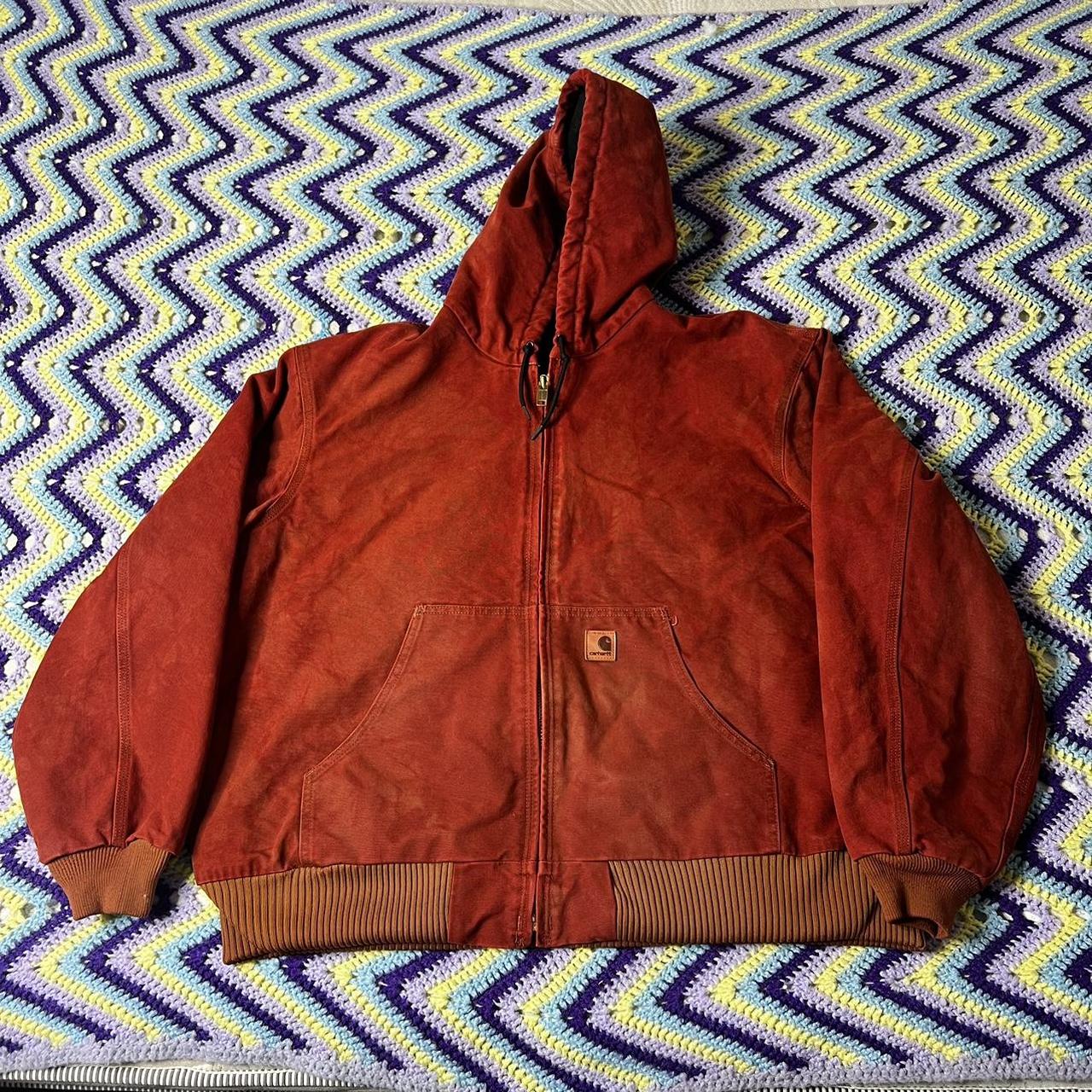 Carhartt mens brown Hooded coat J130 DKB Quilted... - Depop