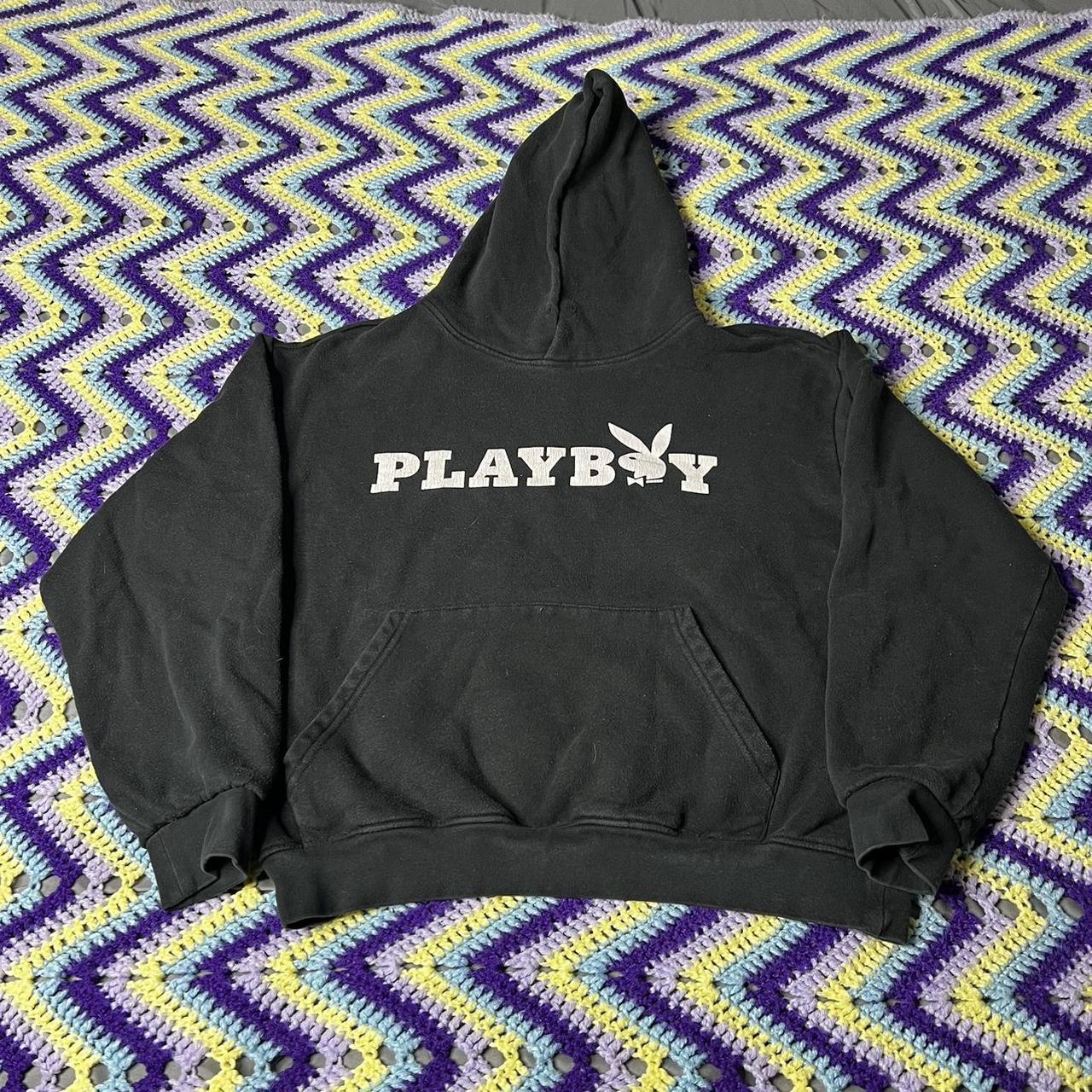 Playboy x Pacsun Drip Bunny Black Pullover Hoodie... - Depop