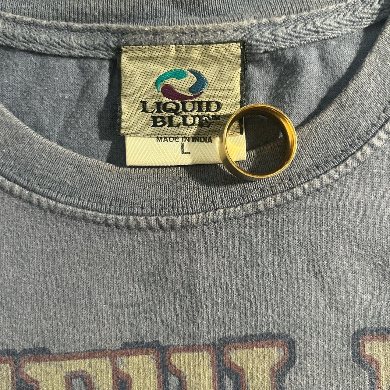 Vintage Grateful Dead steal your face liquid blue T... - Depop