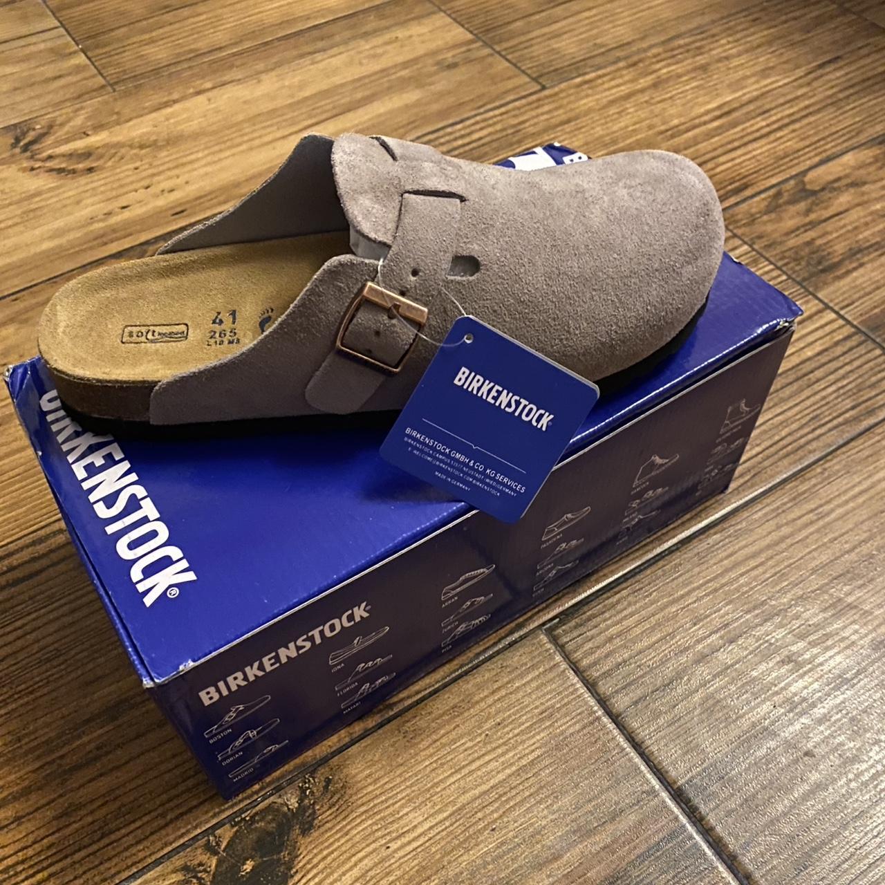 Grey Birkenstock Boston clogs Euro 41, uk 7 Open to... - Depop