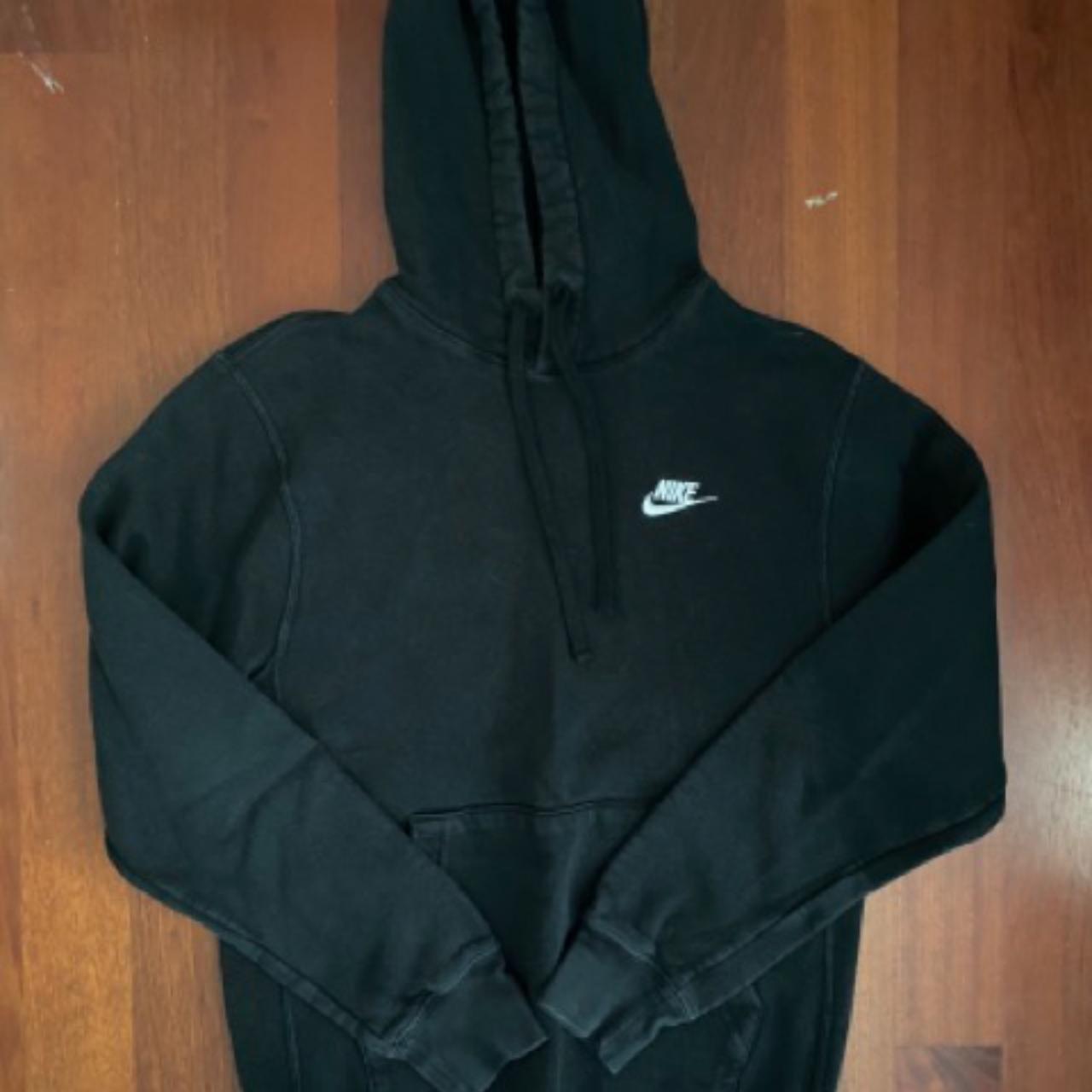 fairly well worn black nike hoodie - Depop