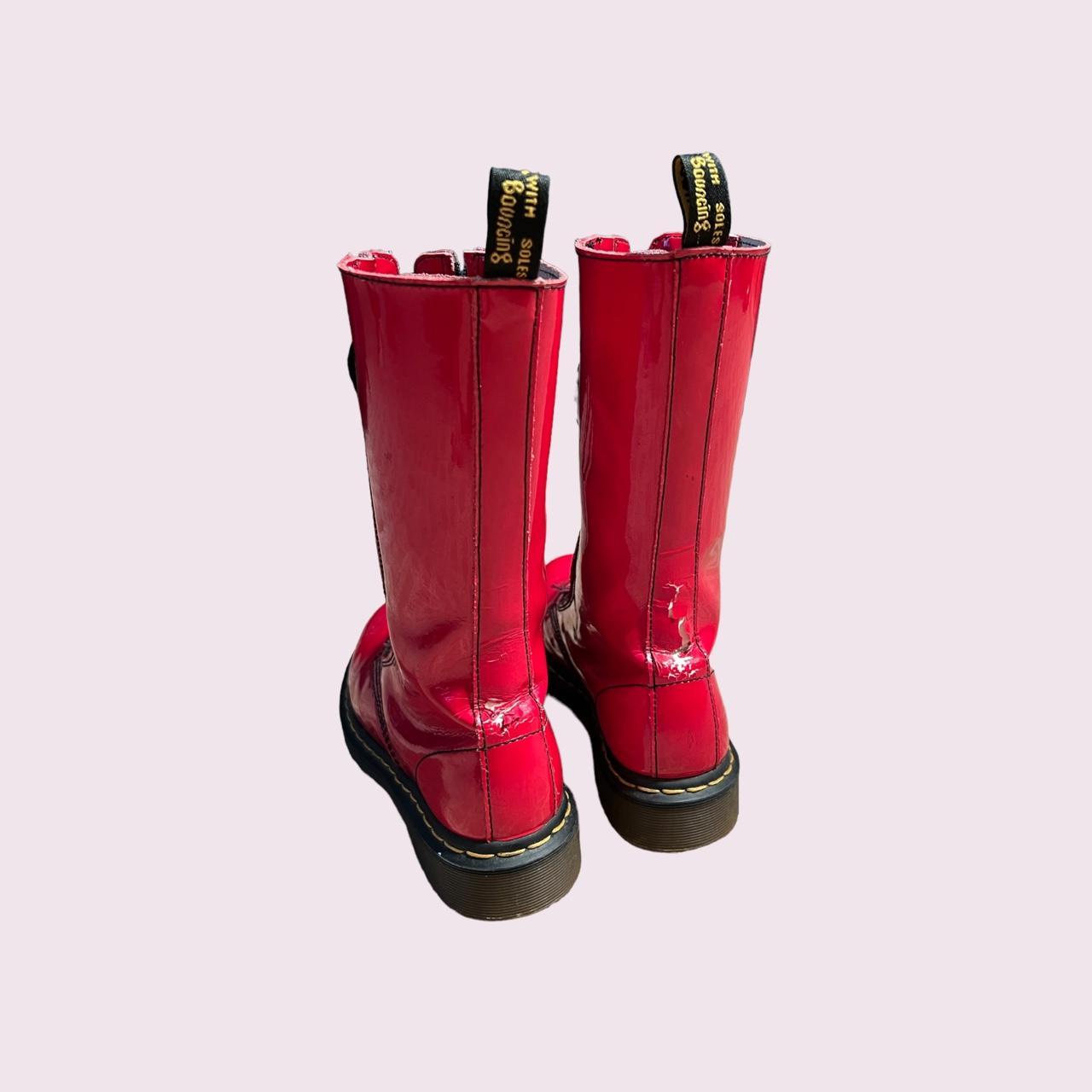 Tall Rare Red Doc Martens lace up boots size US 8,... - Depop