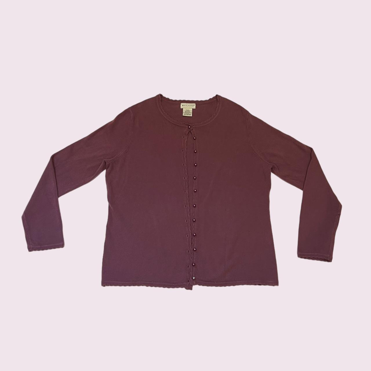 White Stag Deep Purple button up cardigan, size... - Depop