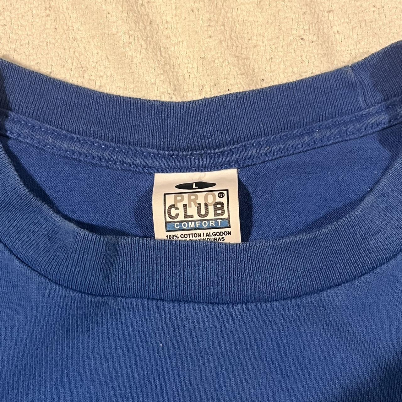 Blue “pro club” comfort plain tshirt Size:... - Depop