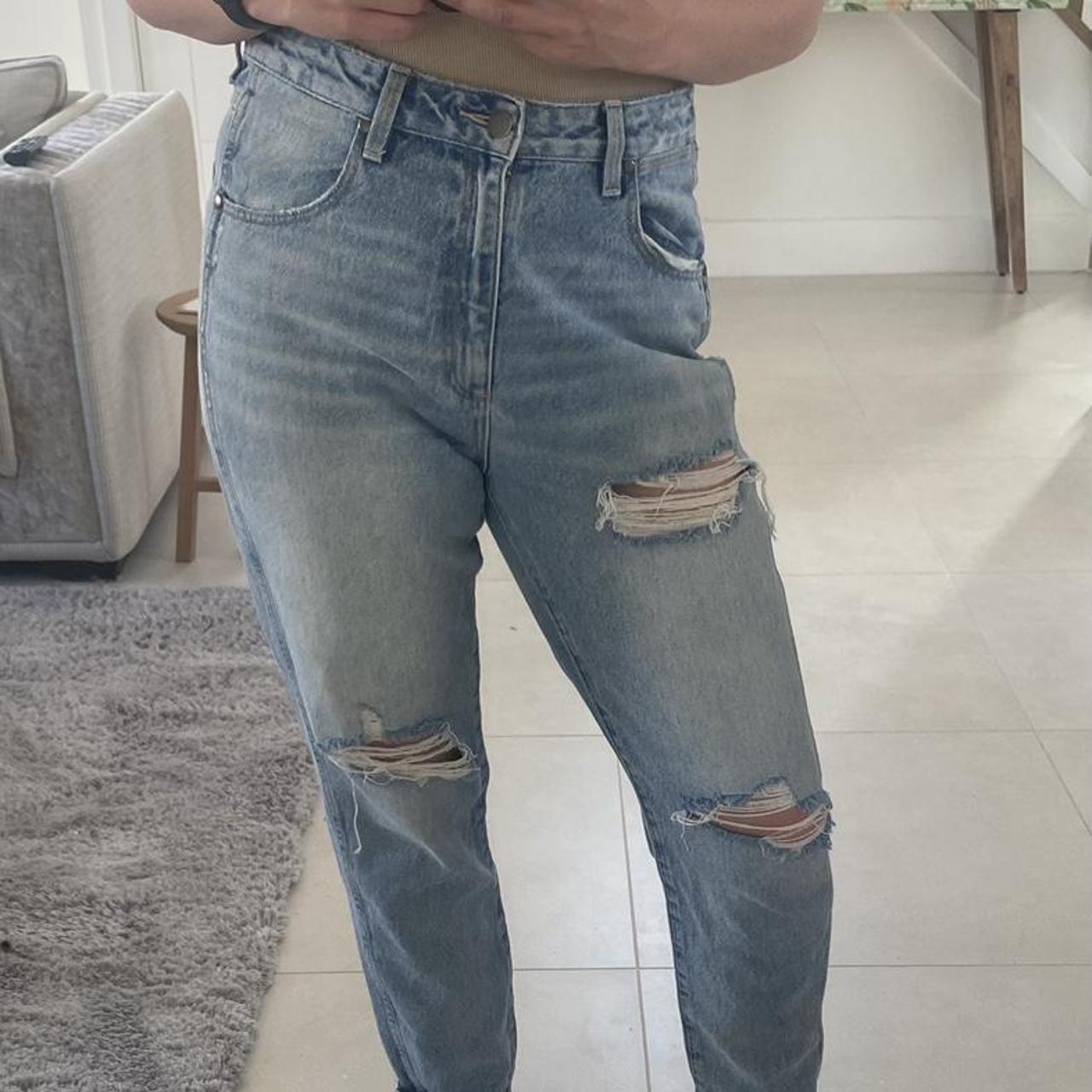 Wrangler ripped denim jeans Worn but in good... - Depop