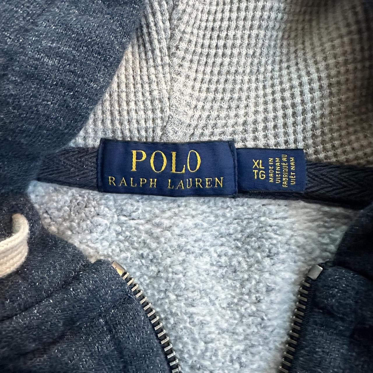 Polo Zip up Hoodie Size L - Depop