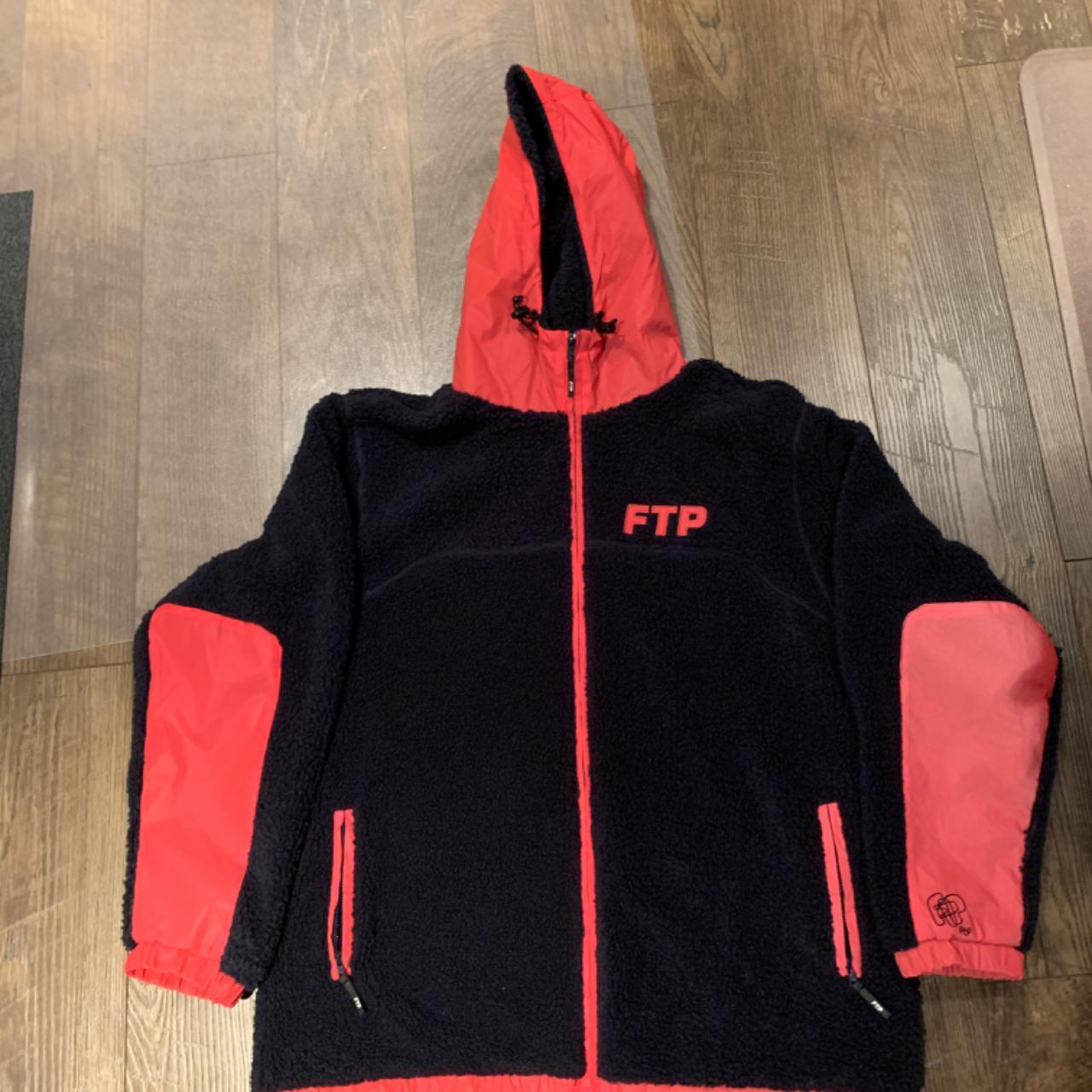 FTP Men's Navy and Red Coat | Depop