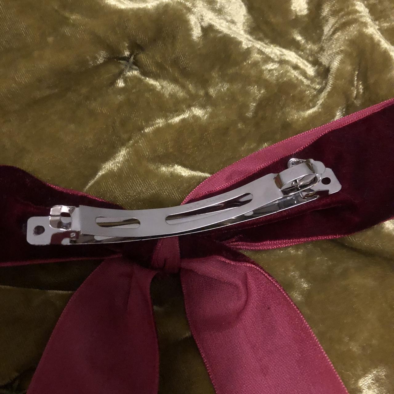 red velvet bow ribbon hair clip like... - Depop
