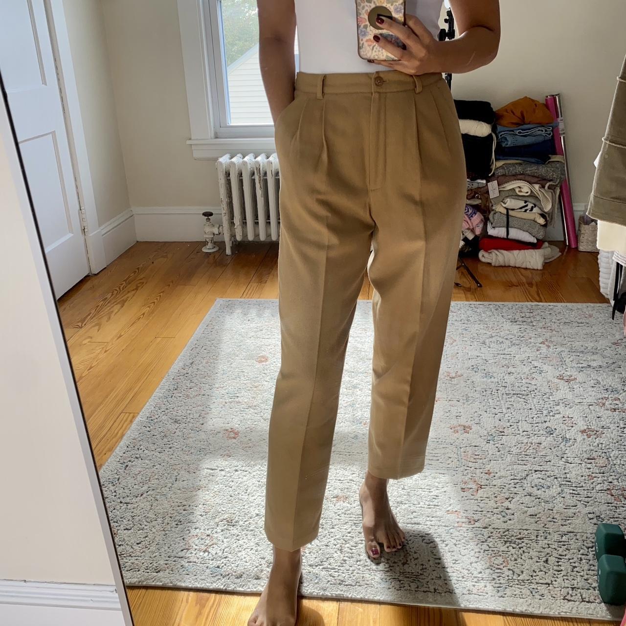 100% wool camel colored pants! So cute. ... - Depop
