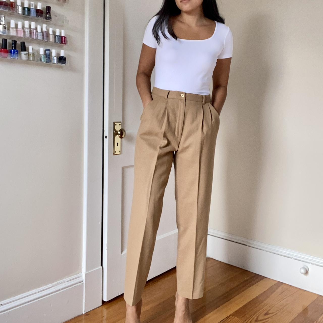 100% wool camel colored pants! So cute. ... - Depop